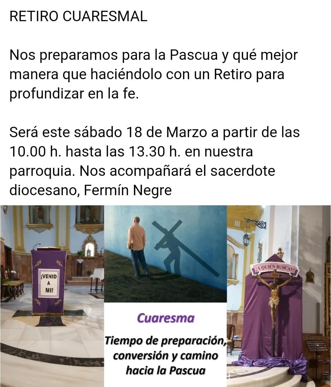 Retiro Cuaresmal | Parroquia de Alhaurín de la Torre